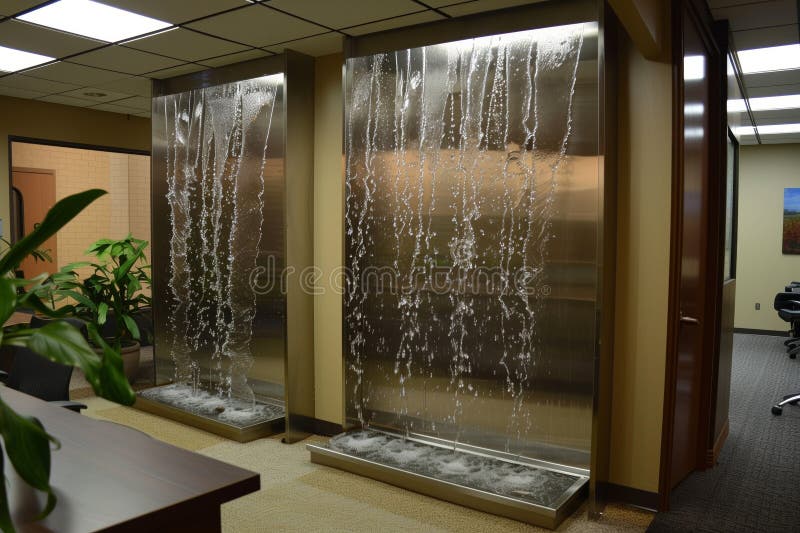 Compact Water Wall Feature in a Personal Office Cubicle Stock Photo ...