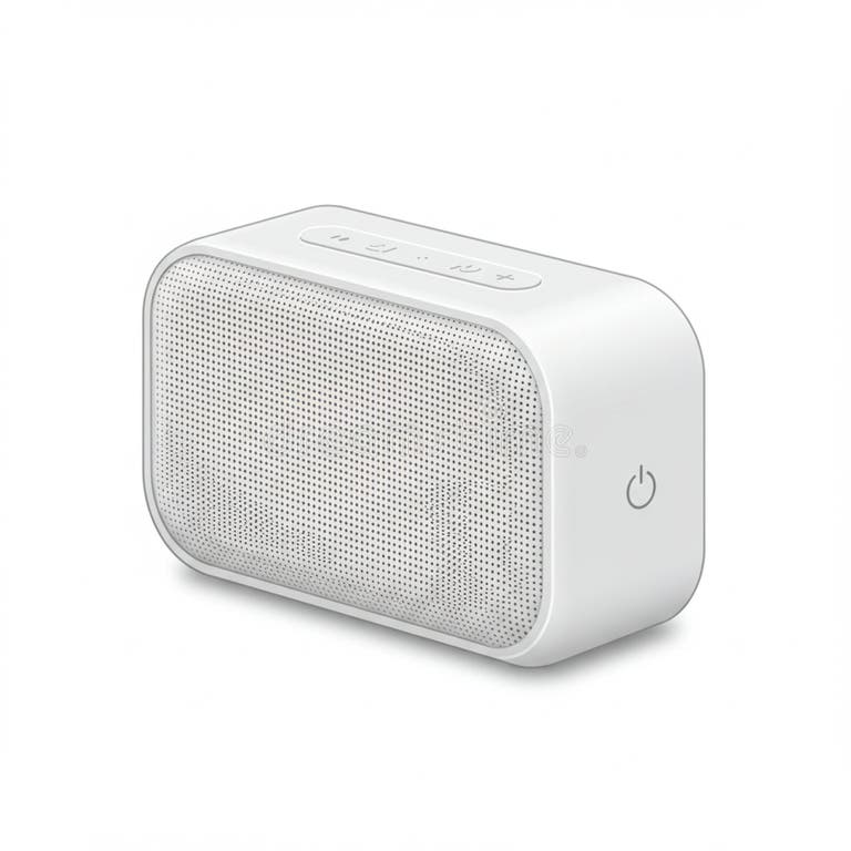 Compact White Bluetooth Speaker with a Sleek, Rectangular Shape and ...