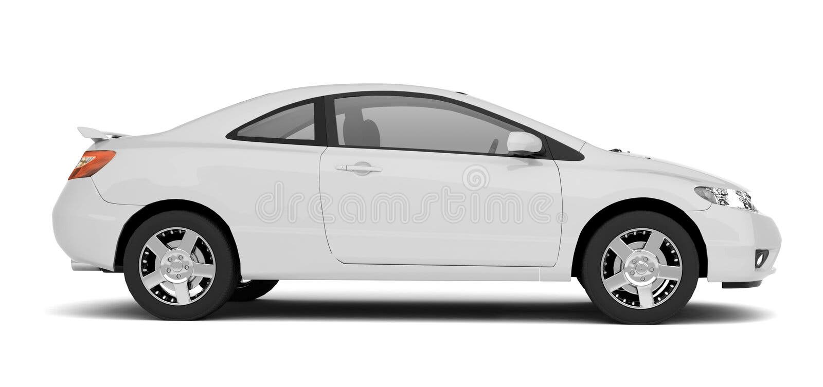 Compact White Car Front View Stock Illustration - Illustration of view ...