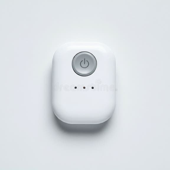 Compact White Electronic Device with Rounded Edges, Featuring a ...