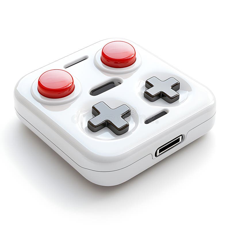 Compact White Game Controller with Red Buttons and Directional Pads for ...