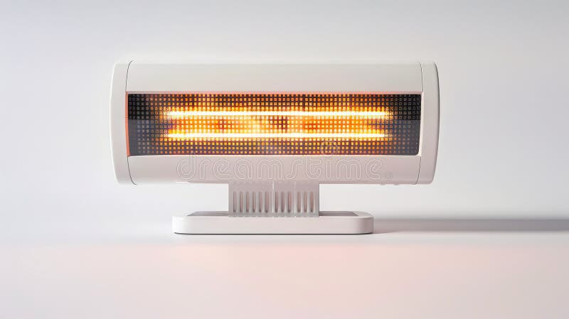 Compact White Infrared Heater on Plain Background. Concept of Energy ...