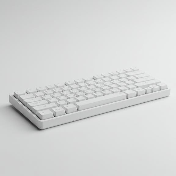 Compact White Keyboard Set Against a Plain Background. Its Minimalist ...