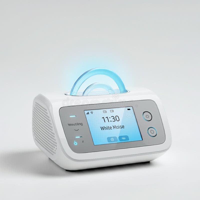 Compact White Noise Machine Featuring a Sleek Design, Displaying a ...