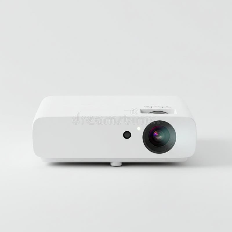 Compact White Projector with a Rectangular Design, Featuring a ...