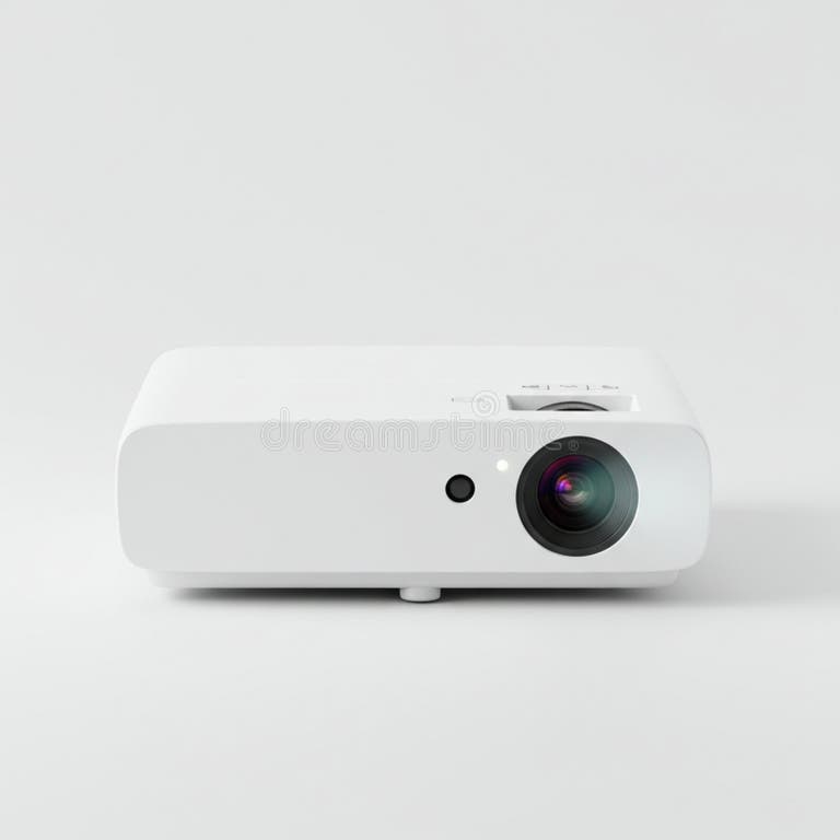 Compact White Projector with a Rectangular Design, Featuring a ...