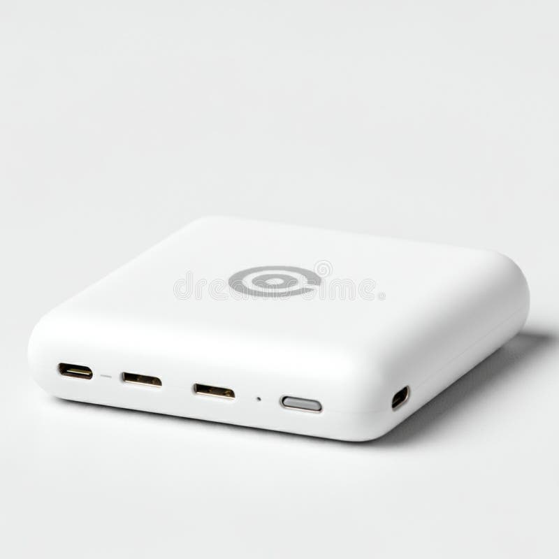 A Compact, White Square Electronic Device with Rounded Edges, Featuring ...