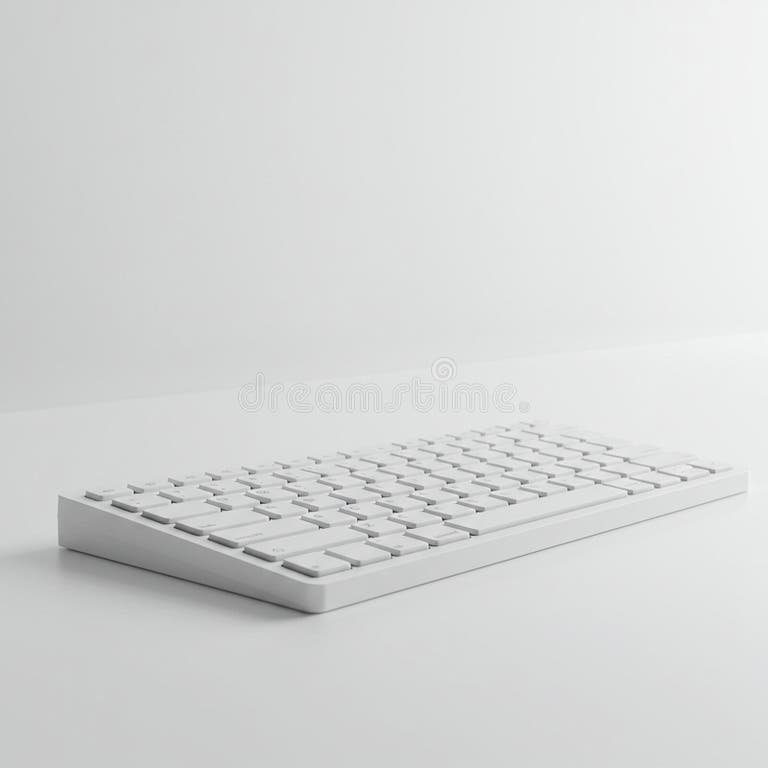 Compact Wireless Keyboard on a White Surface, Featuring Chiclet-style ...