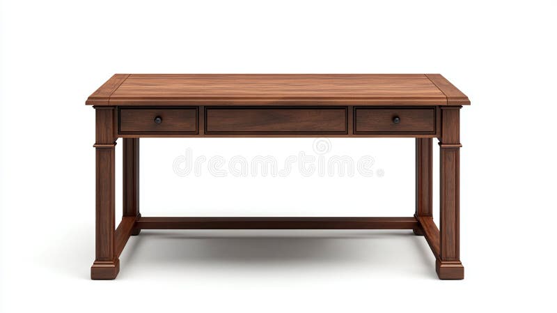 Compact Writing Desk with Builtin Storage, Isolated on White for ...