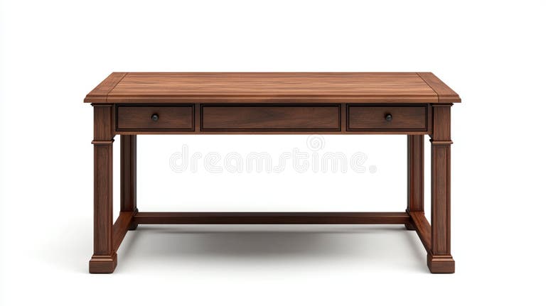 Compact Writing Desk with Builtin Storage, Isolated on White for ...