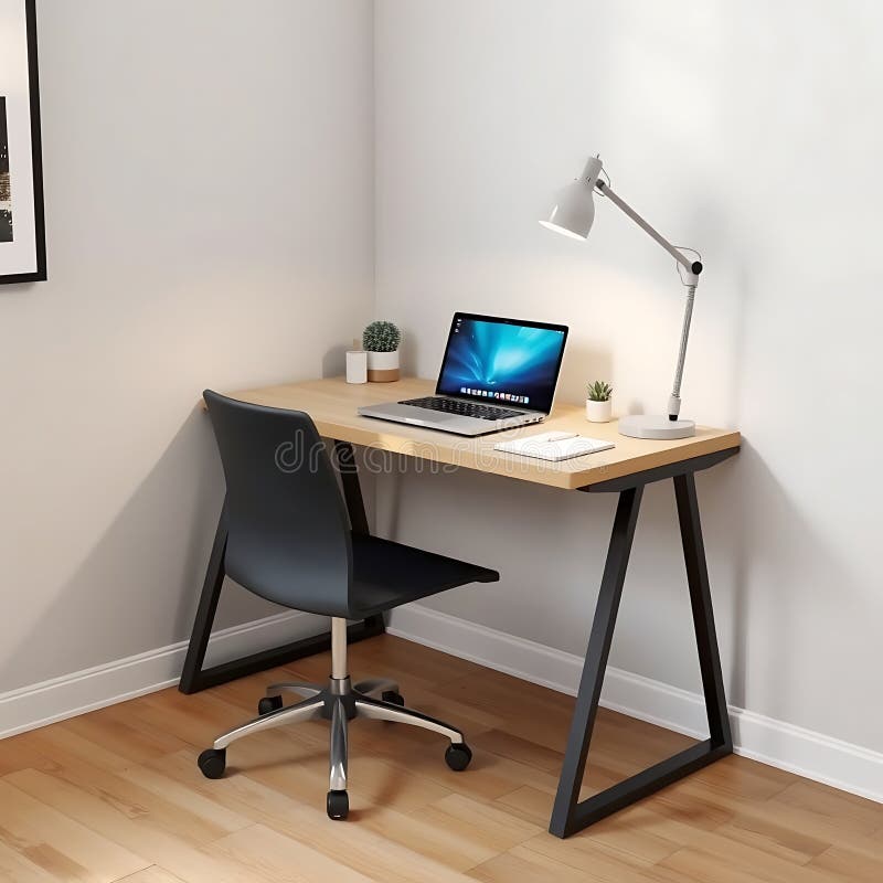 A Compact Z Shaped Desk in a Small Room with a Laptop Notebook and ...