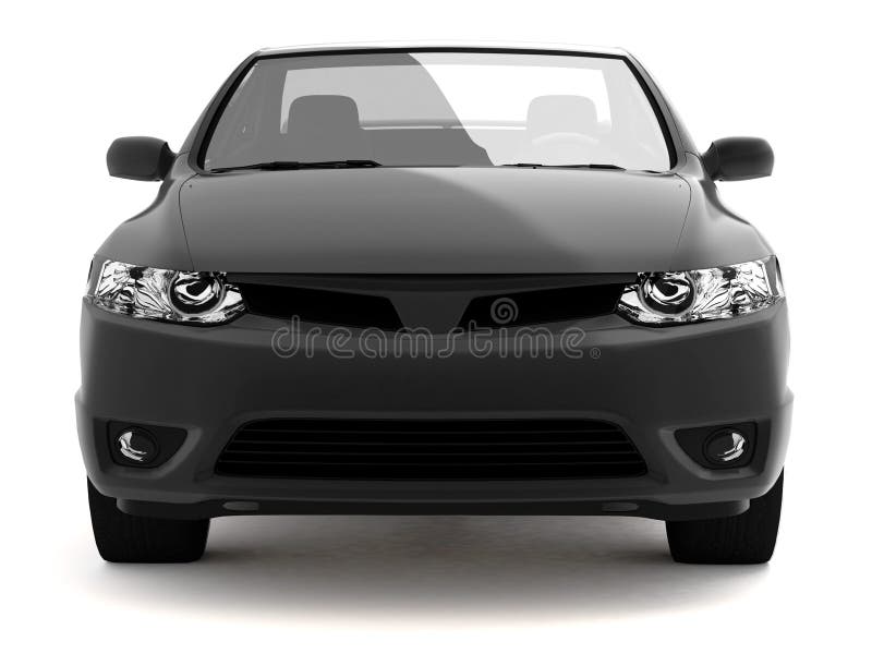 Compacte Zwarte Auto Achtermening Stock Illustratie - Illustration of ...