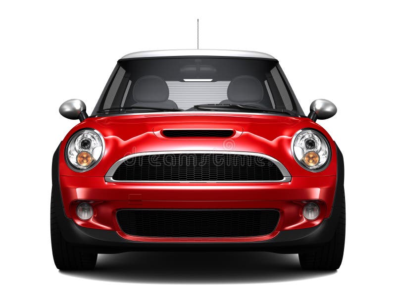 Compacte Rode Auto - Voorzijde Stock Illustratie - Illustration of ...