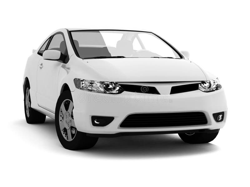 Compacte witte auto stock illustratie. Illustration of macht - 59010255