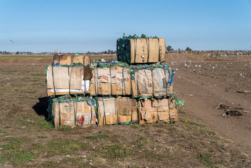 Compacted Garbage for Disposal in a Waste Processing Plant Stock Image ...