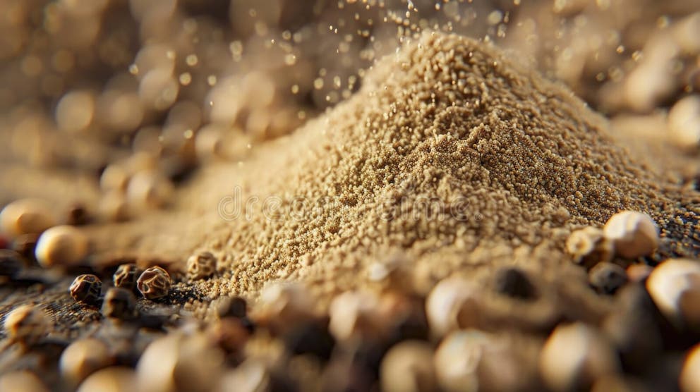 A Compacted Pile of Sand Sits Atop a Table, with a Flat Surface and ...