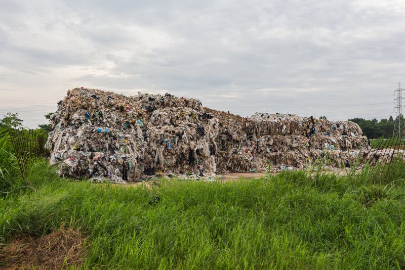 Compacted Rubbish at Recycling Plant Stock Photo - Image of material ...