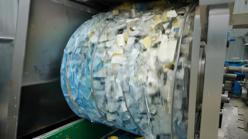 The Compacting and Baling Process of Recycled Plastic Shown in a ...