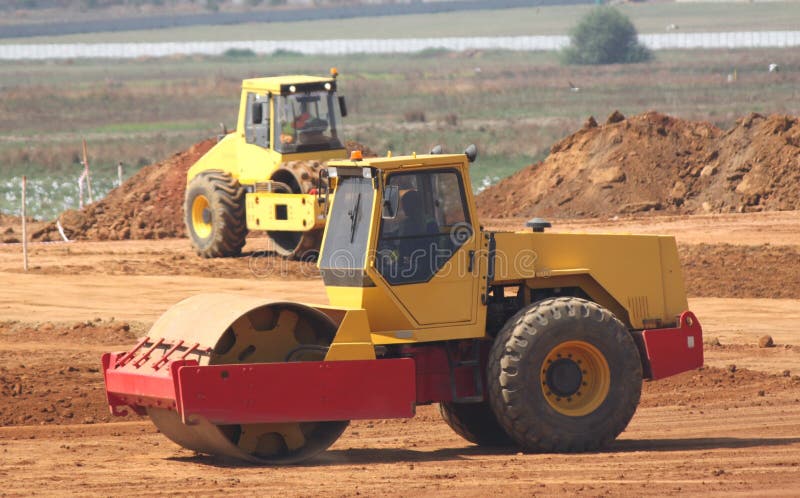 Compacting the Construction Site Stock Image - Image of moving, rolling ...
