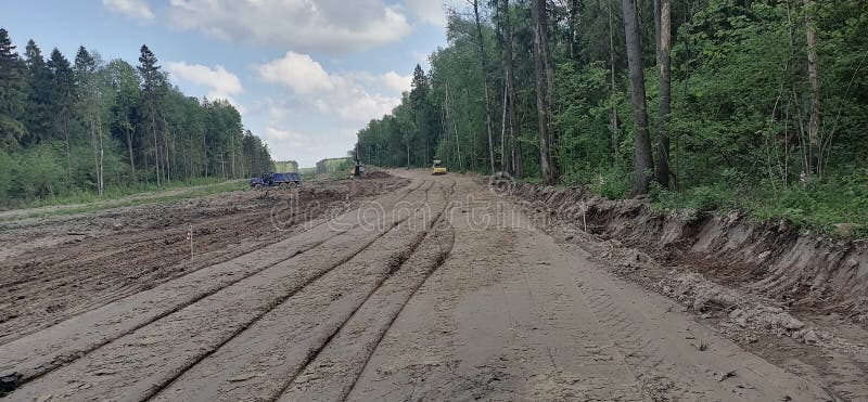 Compaction of the Natural Base Stock Photo - Image of vehicle ...