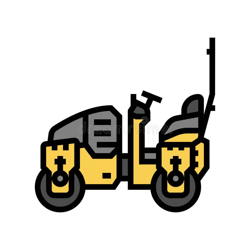 Compaction Roller Construction Vehicle Color Icon Vector Illustration ...
