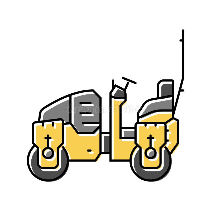 Compaction Roller Construction Vehicle Color Icon Vector Illustration ...