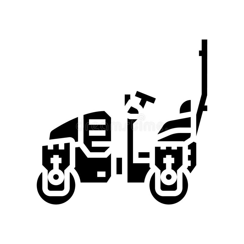 Compaction Roller Construction Vehicle Glyph Icon Vector Illustration ...
