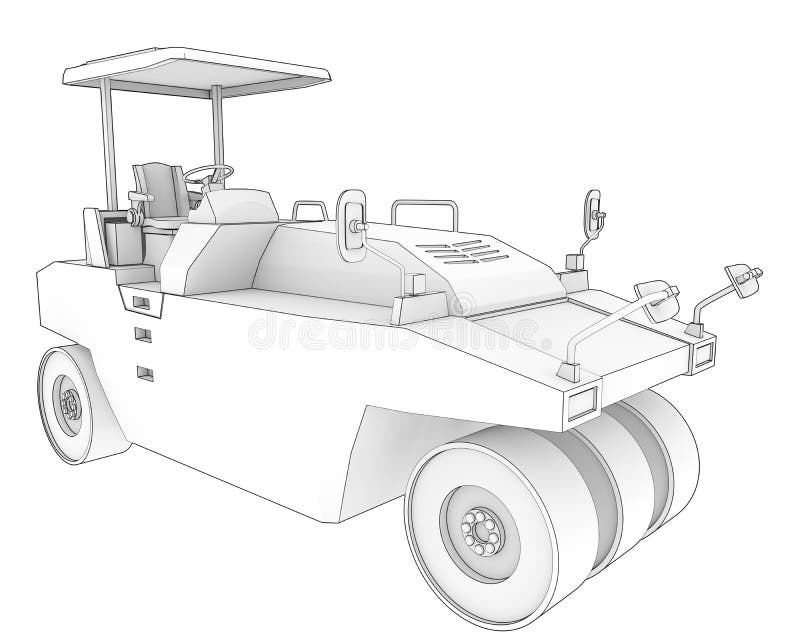 Compactor Isolated on Background. 3d Rendering - Illustration Stock ...