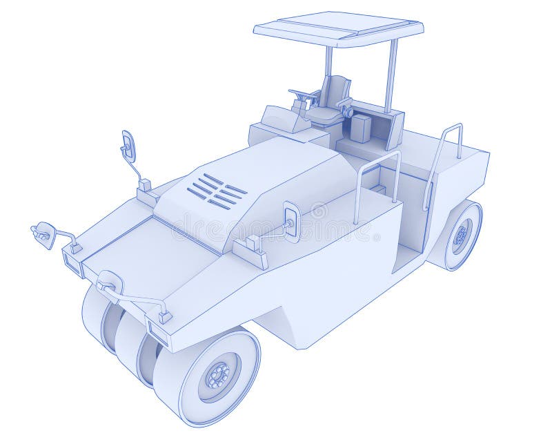 Compactor Isolated on Background. 3d Rendering - Illustration Stock ...