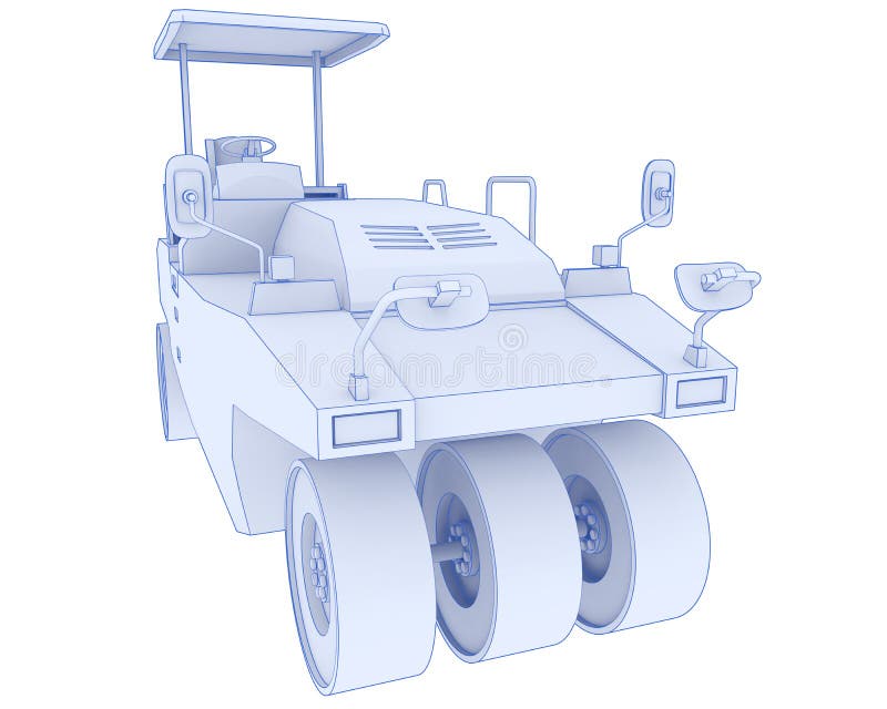 Compactor Isolated on Background. 3d Rendering - Illustration Stock ...