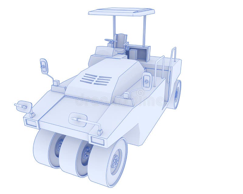 Compactor Isolated on Background. 3d Rendering - Illustration Stock ...