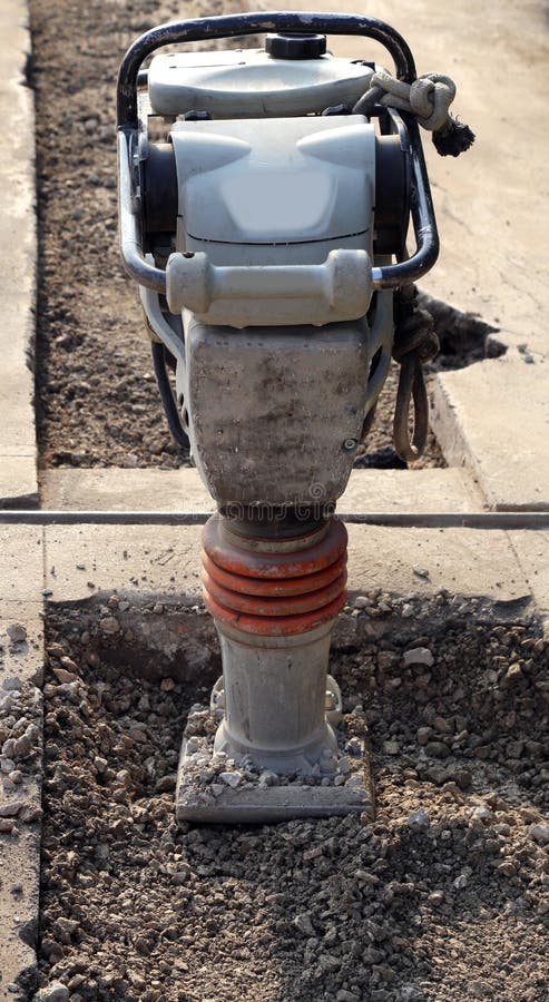 Compactor for Road Works Called BIG FROG Stock Photo - Image of ...