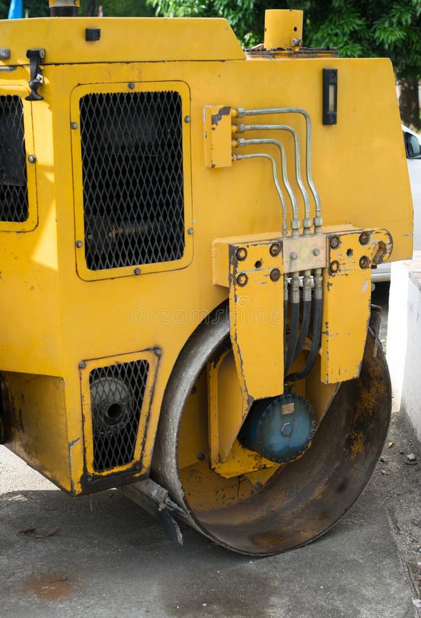 Compactor Wheel stock photo. Image of road, machine, construction ...