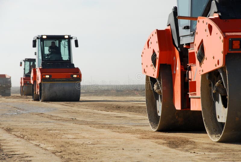 Pneumatic Tyred Roller Compactor Machine Stock Photo - Image of ...