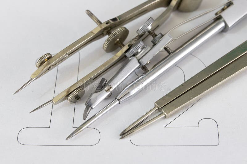 A Companion for Drawing Circles on a White Piece of Paper. Drafting ...