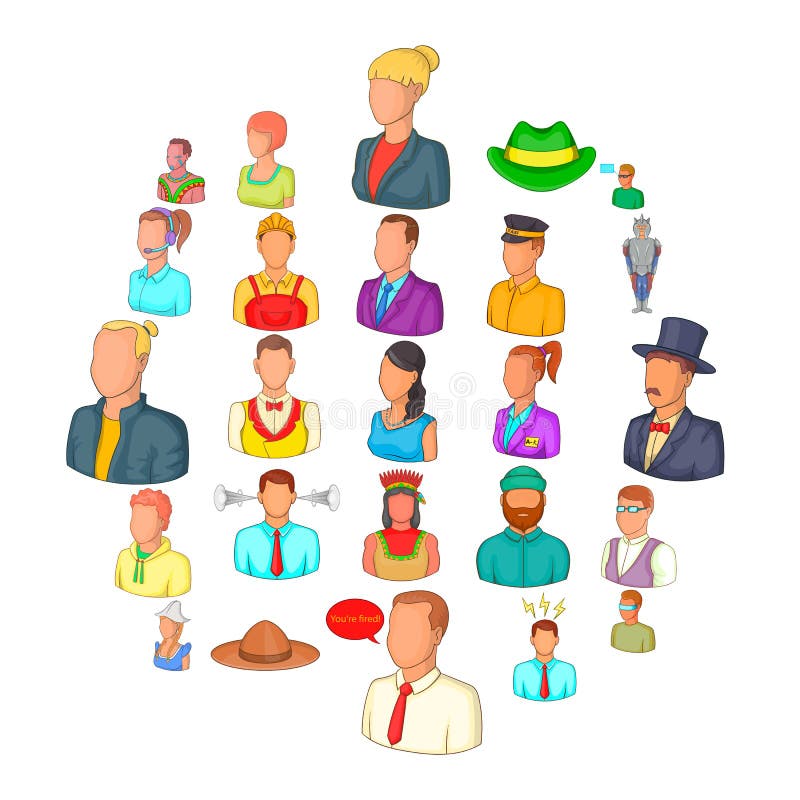 Companion Icons Set, Cartoon Style Stock Vector - Illustration of ...