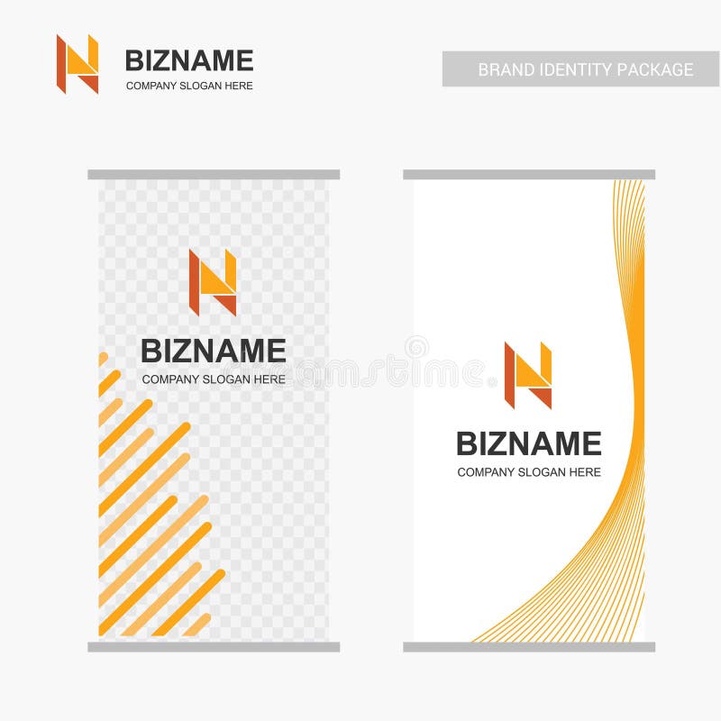 Company Ads Banner Design with N Logo Stock Vector - Illustration of ...