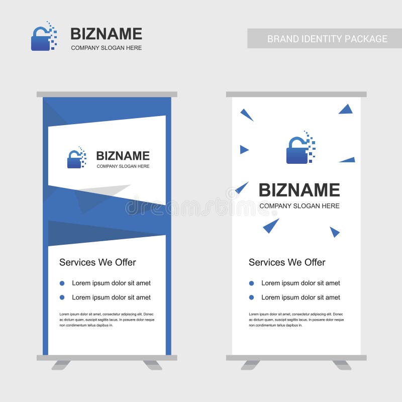 Company Ads Banner Unique Design with Lock Logo Stock Vector ...