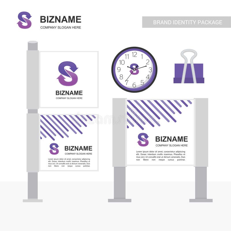 Company Ads Banner Unique Design with S Logo Stock Vector ...