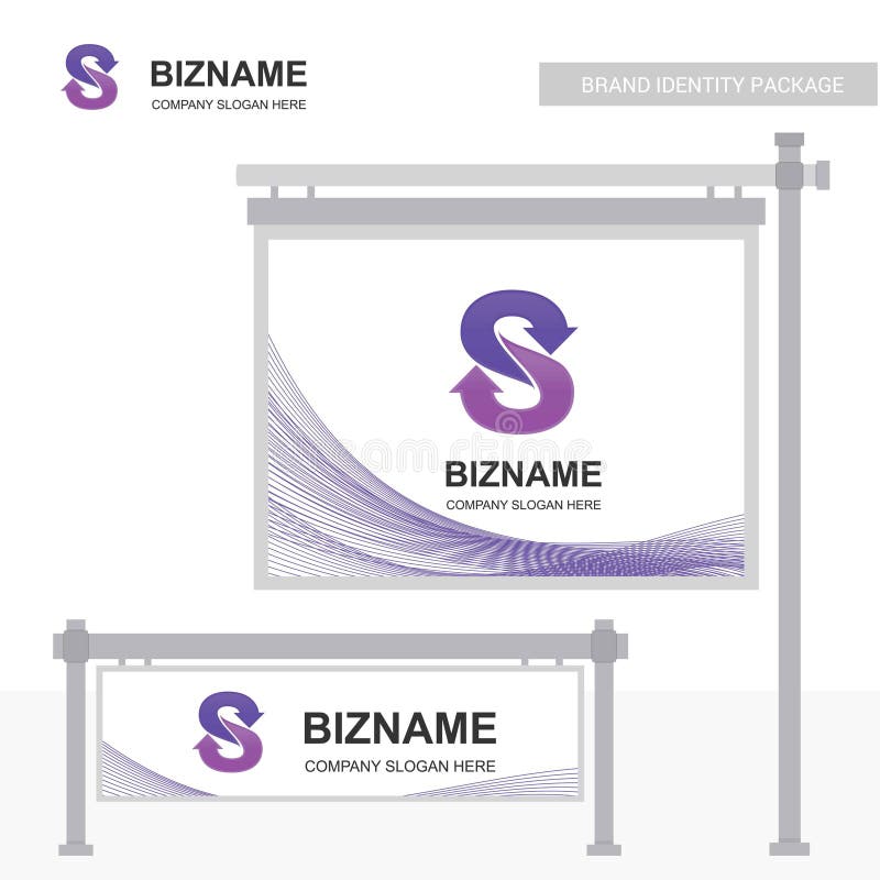Company Ads Banner Unique Design with S Logo Stock Vector ...