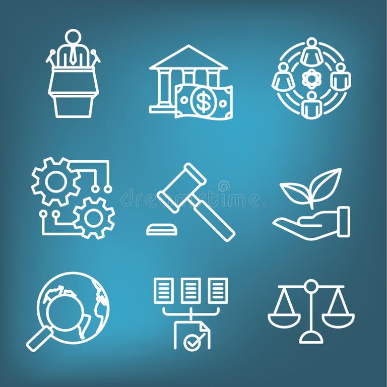 Company Analysis Using Pestel Methods Icon Set Stock Vector ...