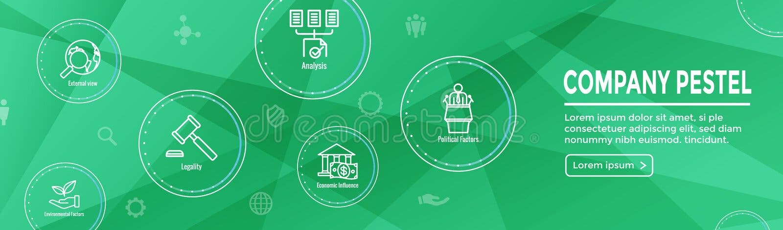 Company Analysis Factor Icon Depicting Pestel Method Stock Illustration ...