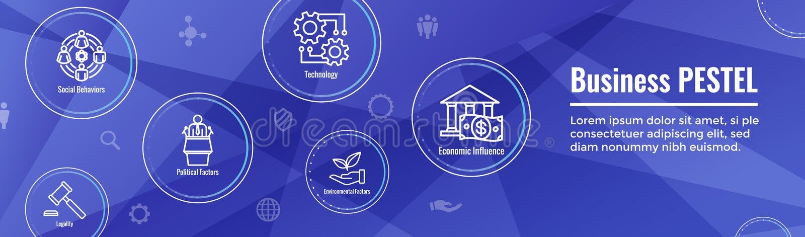 Company Analysis Factor Icon Depicting Pestel Method Stock Illustration ...