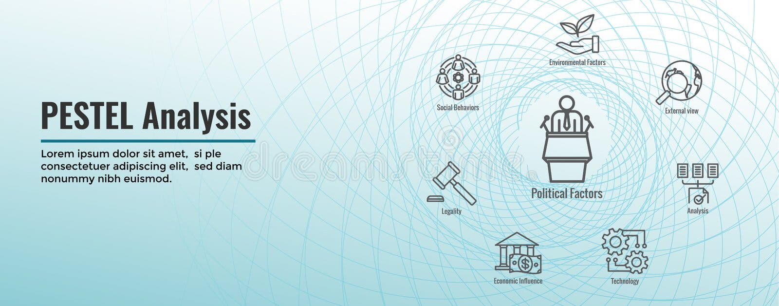 Company Analysis Factor Icon Depicting Pestel Method Stock Illustration ...