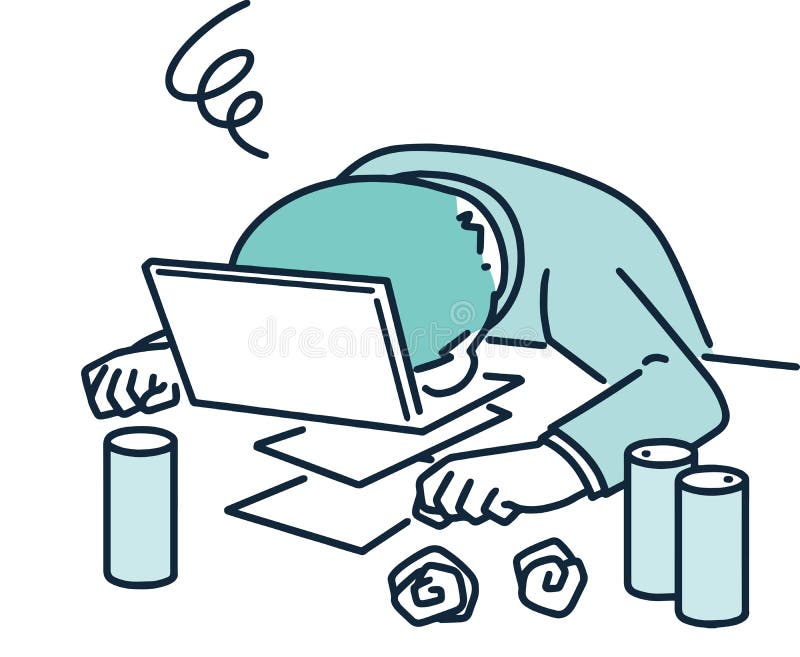 Company Animal, Man Working for a Black Company Simple Illustration ...