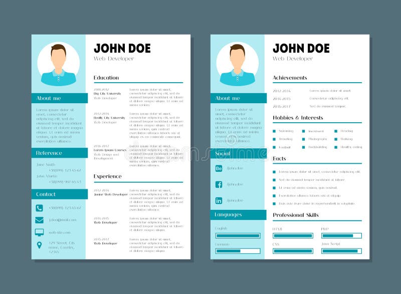 Company Application Cv Resume Template Card Poster. Vector Stock Vector ...