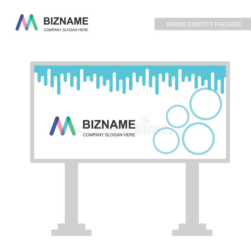 Company Bill Board Design Vector with M Logo Stock Vector ...
