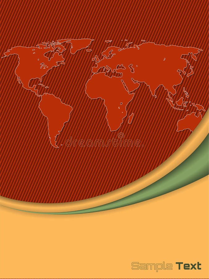 Company Brochure with Outlined World Map Stock Illustration ...
