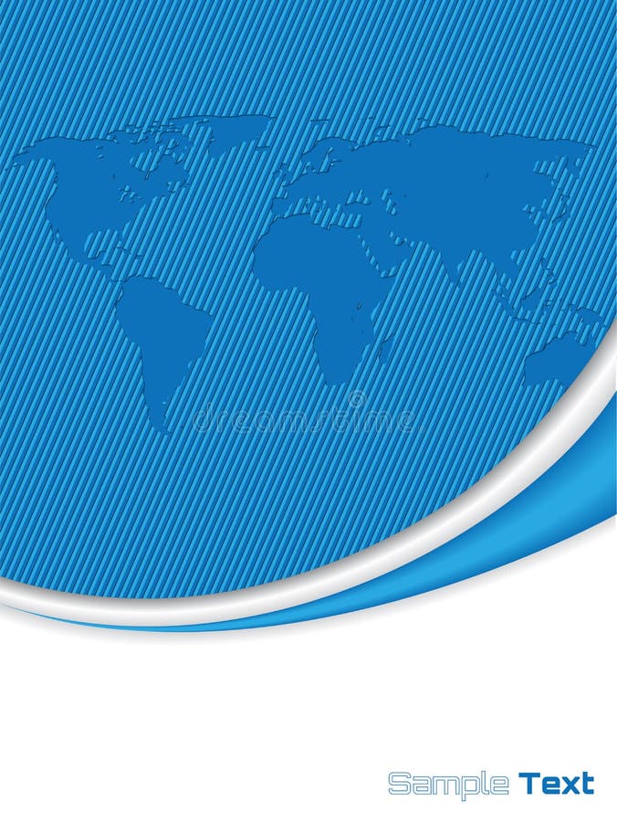 Company Brochure with World Map Stock Vector - Illustration of stripe ...
