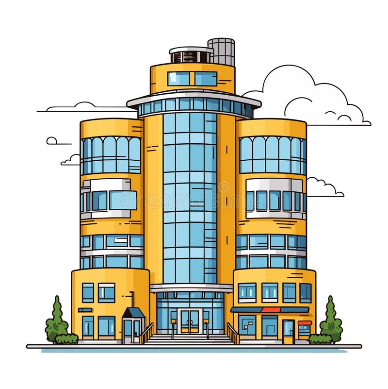 Company Building in Flat Style. Vector Illustration Stock Vector ...
